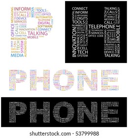 Phone Word Collage Vector Illustration Stock Vector (Royalty Free ...