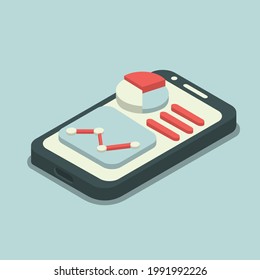 Phone Working Evaluation Phone Illustration Office Stock Vector ...