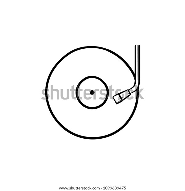 Phonograph Dj Turntable Hand Drawn Outline Stock Vector (Royalty Free ...