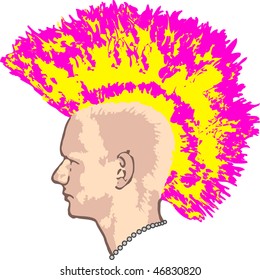 Punk Head Profile Stock Vector (Royalty Free) 46830826 | Shutterstock