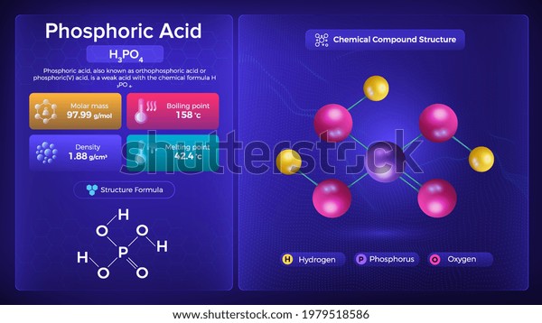 Phosphoric Acid Properties Chemical Compound Structure: เวกเตอร์สต็อก ...