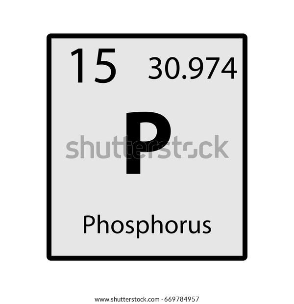 Phosphorus Periodic Table Element Gray Icon Stock Vector (Royalty Free ...
