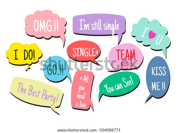 Photo Booth Props Colors Text Design Stock Vector (Royalty Free) 504088771