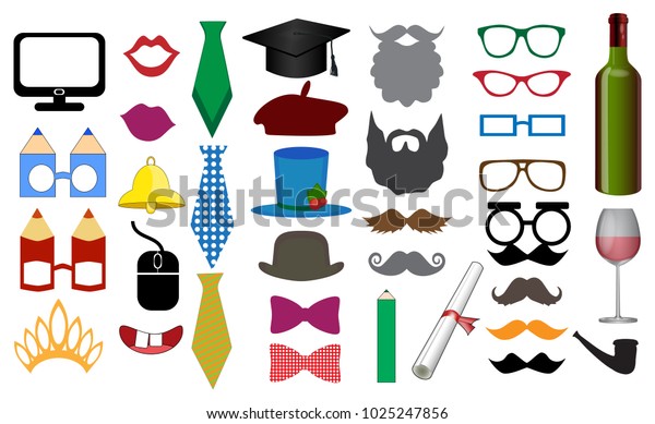 Photo Booth Props Scrapbooking Vector Set Stock Vector (Royalty Free ...