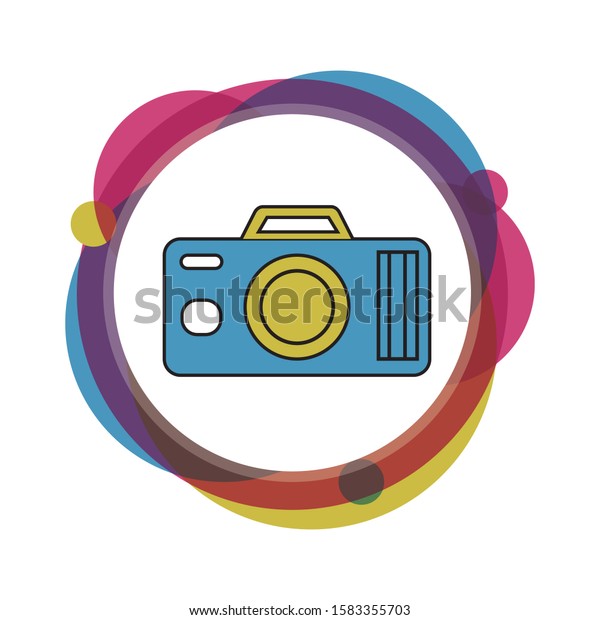 Photo Camera Circle Icon White Background Stock Vector (Royalty Free ...