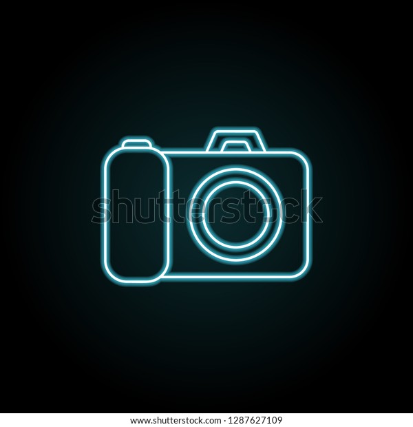 Photo Camera Icon Neon Style Simple Stock Vector (Royalty Free ...