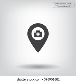 Photo Camera Map Pin Icon Map Stock Vector (Royalty Free) 396901681 ...