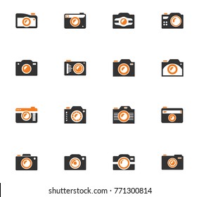 Photo Camera Orange Icon Set Web Stock Vector (Royalty Free) 771300871