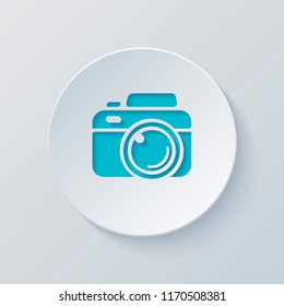 Photo Camera Simple Icon Cut Circle Stock Vector (Royalty Free ...
