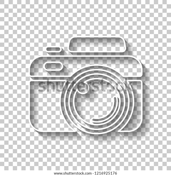 Photo Camera Simple Icon White Outline Stock Vector (Royalty Free ...