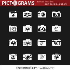 Photo Camera White Icon Set Web Stock Vector (Royalty Free) 1035691444 ...