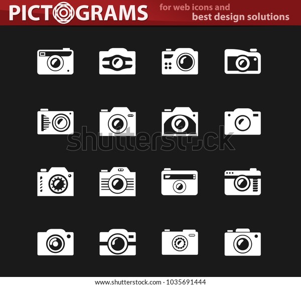 Photo Camera White Icon Set Web Stock Vector (Royalty Free) 1035691444 ...