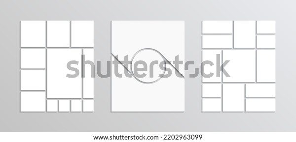 Photo Collage Layout Gallery Banner Grid Stock Vector (Royalty Free ...