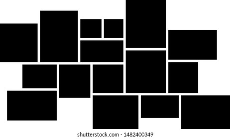 Collage Template 15 Photos Frame Template Stock Vector (Royalty Free ...