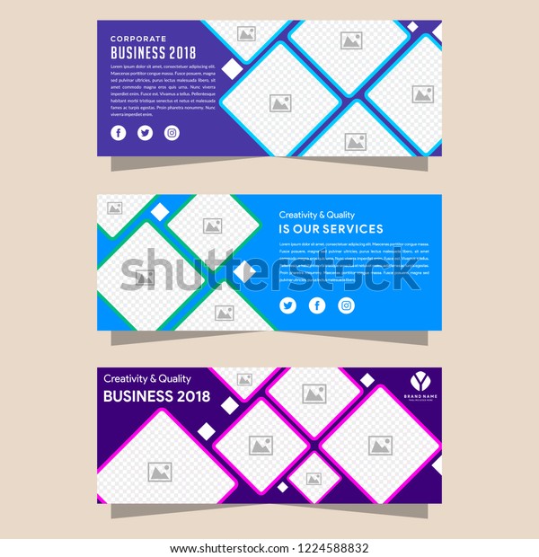 Photo Collage Vector Abstract Design Banner Stock Vector (Royalty Free ...