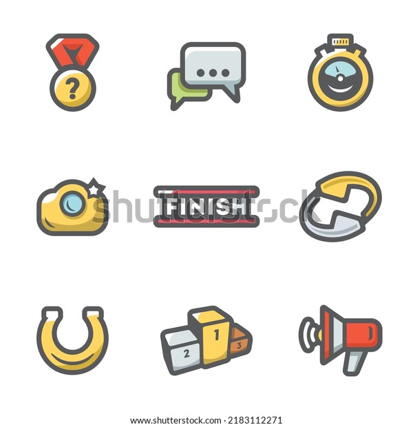 Photo Finish Icons Set Vector Illustration Stock Vector (Royalty Free ...