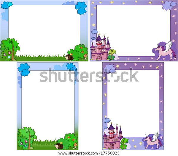 Photo Frames Kidslandscape Portrait Views Set Stock Vector (Royalty ...