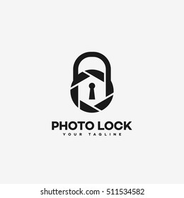 Photo Lock Logo Template Design Vector: vector de stock (libre de ...