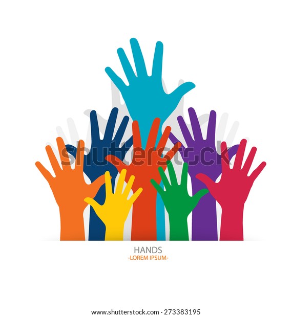 Photo Raised Hands Vector Illustration Stock Vector (Royalty Free ...