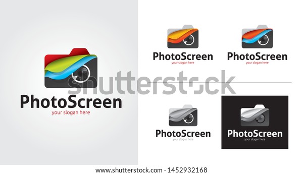 Photo Screen Creative Minimalist Logo Template Stock Vector (Royalty ...