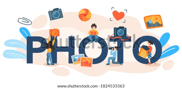 Photo Typographic Header Concept Professional Photographer Stock Vector ...