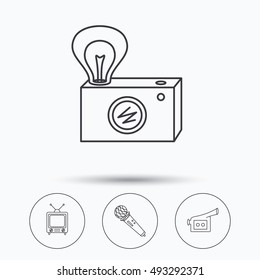 Photo Video Camera Microphone Icons Stock Vector (Royalty Free ...