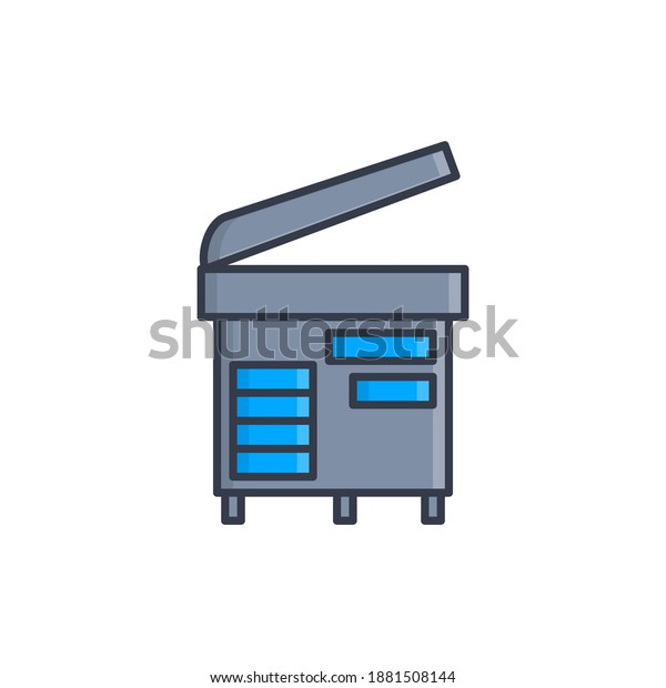 Photocopy Machine Icon Logo Illustration Filled Stock Vector (Royalty ...