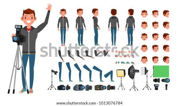 Photographer Character Man Vector Taking Pictures Stock Vector (Royalty ...
