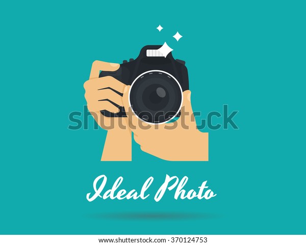 Photographer Hands Camera Icon Logo Template Stock Vector (Royalty Free ...