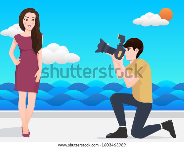 Photographer Model Cartoon Vector Stock Vector (Royalty Free ...