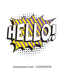 Phrase Hello Retro Comic Speech Bubble Stock Vector (Royalty Free ...