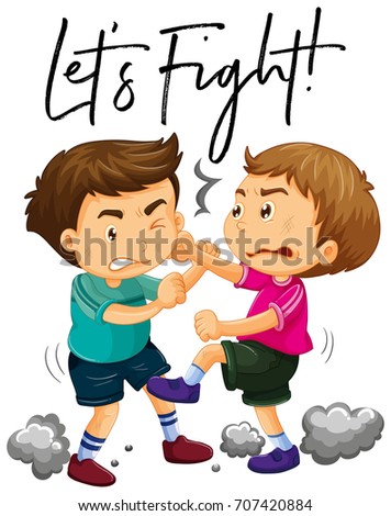 Phrase Lets Fight Two Angry Boys庫存向量圖 (免版稅) 707420884 - Shutterstock