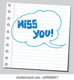 Phrase Miss You Comic Bubble Stock Vector (Royalty Free) 629005817 ...