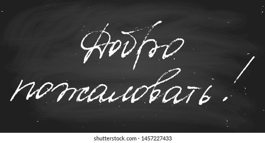 Vektor Stok Phrase Russian Welcome Handwritten Text Vector (Tanpa ...