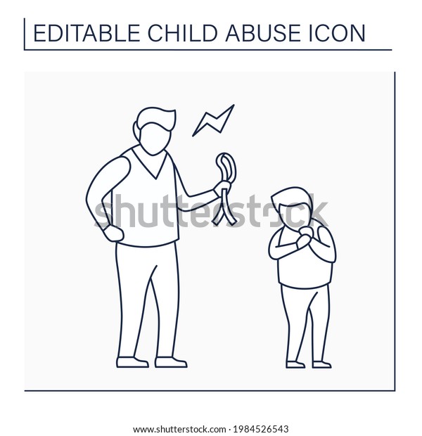 Physical Abuse Line Icon Physical Harm Stock Vector (Royalty Free ...