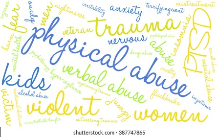 Physical Abuse Word Cloud On White Stock Vector (Royalty Free ...