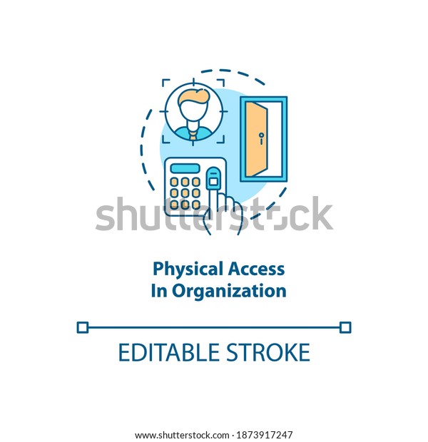 Physical access in organization concept icon. Levels of security ...