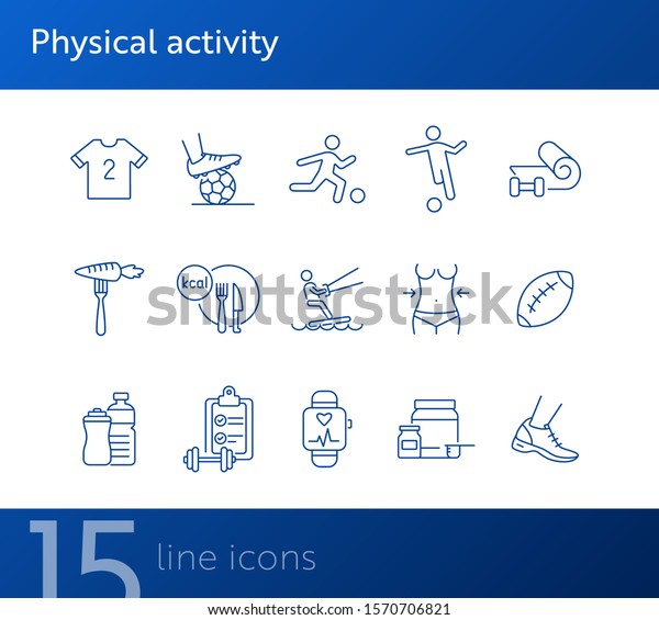 Physical Activity Line Icon Set Exercising Stock Vector (Royalty Free ...