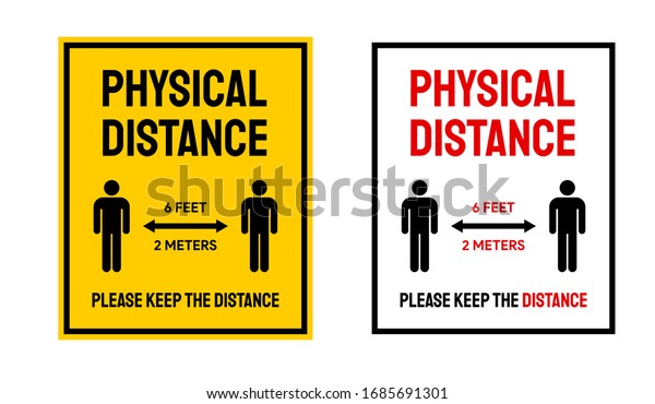Physical Distance Not Social Distance Interaction Stock Vector (Royalty ...