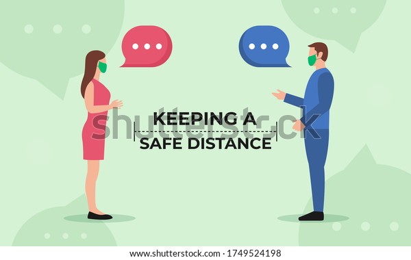 Physical Distance Social Distancing Communication Avoid Stock Vector ...