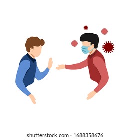Physical Distancing Symbol Vector Design Man Stock Vector (Royalty Free ...