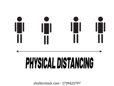 Physical Distancing Text Background Physical Distance Stock Vector ...