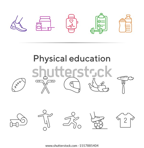 Physical Education Line Icon Set Soccer Stock Vector (Royalty Free ...