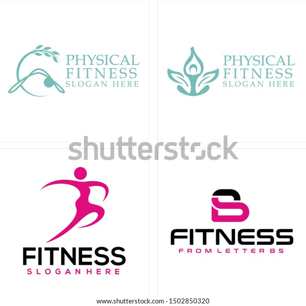 Physical Fitness Logos Vector Set Stock Vector (Royalty Free ...