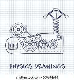 Physical Formula Vector Illustration Mechanical Blueprint Stock Vector ...