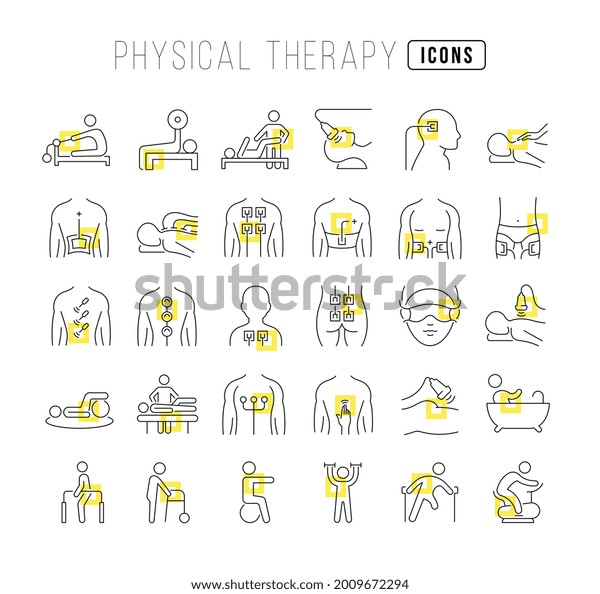 Physical Therapy. Collection of perfectly thin icons for web design ...