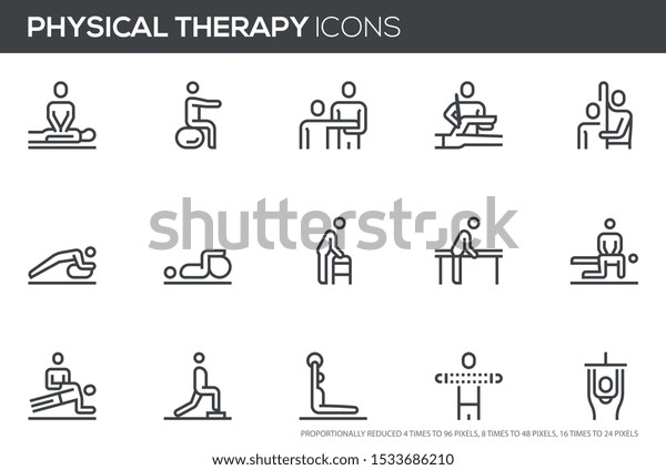 Physical Therapy Vector Line Icons Set Stock Vector (Royalty Free ...