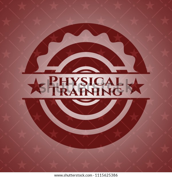 Physical Training Red Emblem Retro Stock Vector (Royalty Free ...