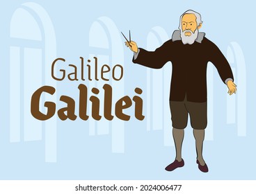 Physicist Mathematician Galileo Galilei Science Math Stock Vector ...