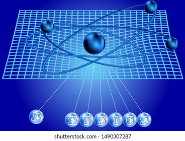 Physics Abstract Blue Background Molecular Model Stock Vector (Royalty ...